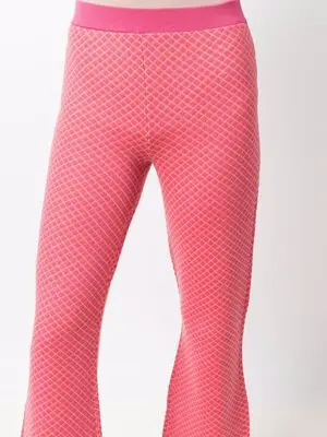 Moschino Flared Jacquard-knit Trousers