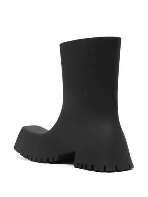 Balenciaga Trooper Rubber Low Boots - Black