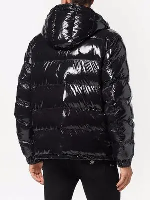 Philipp Plein High-shine Padded Jacket - Black