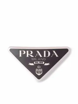 Prada Triangle Logo Hair Clip - Black