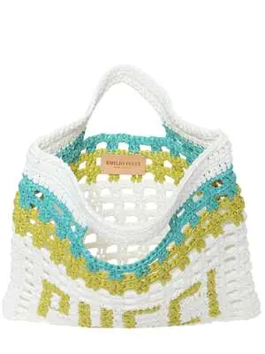 Emilio Pucci Viscose Crochet Top Handle Bag