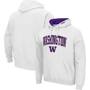 COLOSSEUM Washington Huskies Arch & Logo 3.0 Pullover Hoodie - White