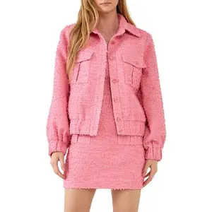 Endless Rose Bouclé Trucker Jacket