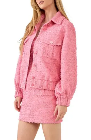 Endless Rose Bouclé Trucker Jacket