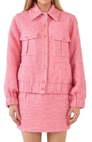 Endless Rose Bouclé Trucker Jacket