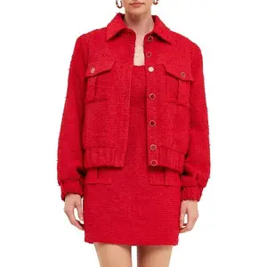 Endless Rose Bouclé Trucker Jacket
