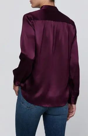 L'Agence Bianca Silk Satin Blouse