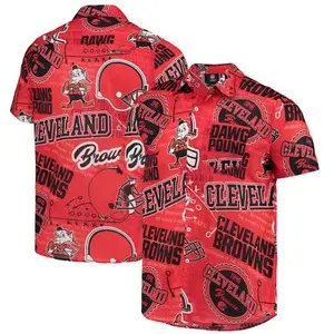 FOCO Cleveland Browns Thematic Button-up Shirt - Orange