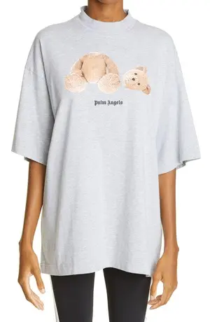 Palm Angels Headless Bear Graphic T-Shirt Melange Grey Brown