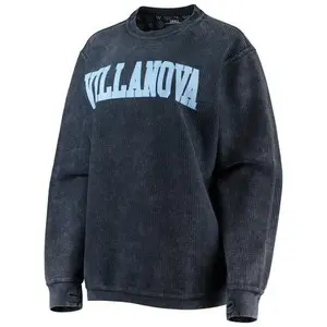 PRESSBOX Villanova Wildcats Comfy Cord Vintage Wash Pullover Sweatshirt - Navy