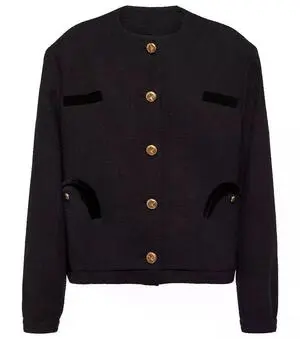 BLAZÉ MILANO Gliss Cotton-blend Bouclé Jacket - Black