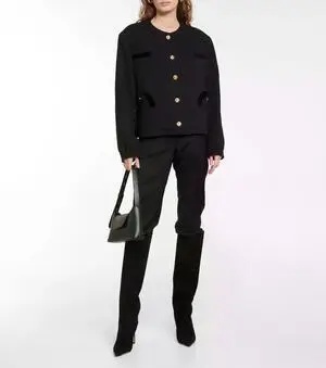 BLAZÉ MILANO Gliss Cotton-blend Bouclé Jacket - Black