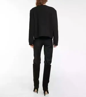 BLAZÉ MILANO Gliss Cotton-blend Bouclé Jacket - Black