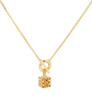 Loewe Anagram 24kt-plated Sterling Silver Necklace - Gold