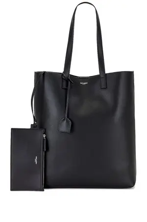 Saint Laurent Bold Leather Tote Bag - Black