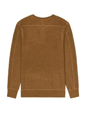 SCHOTT Button Henley Sweater - Camel