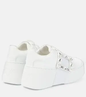 ROGER VIVIER Viv' Skate Leather Sneakers - White