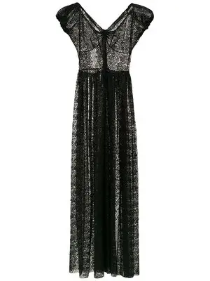 AMIR SLAMA Lace Long Swimsuit Preto