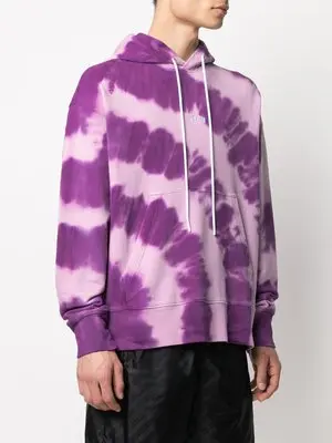 MSGM Logo-print Tie-dye Hoodie