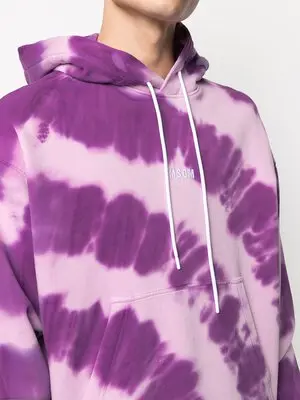 MSGM Logo-print Tie-dye Hoodie