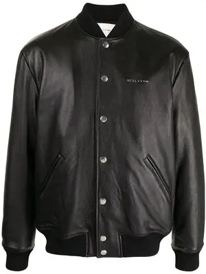 1017 Alyx 9sm Logo-print Pebbled Leather Jacket