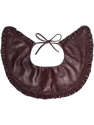 GANNI Ruffled-edge Leather Collar