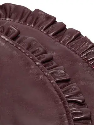 GANNI Ruffled-edge Leather Collar