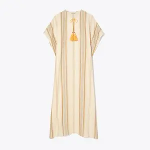 Tory Burch Striped Caftan French Cream Multi Stripe