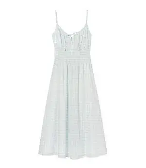 Tory Burch Short Beach Dress In Swim Blue Gingham - 50% Off | Editorialist