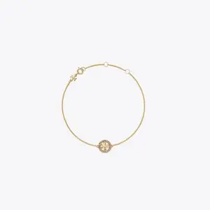 Tory Burch Icon Pavé Chain Bracelet Tory Gold/pink