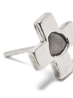 PARTS OF FOUR Plus-sign Diamond Stud Earring