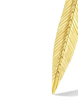 CADAR 18kt Gold Feather Dangle Earrings - Yellow
