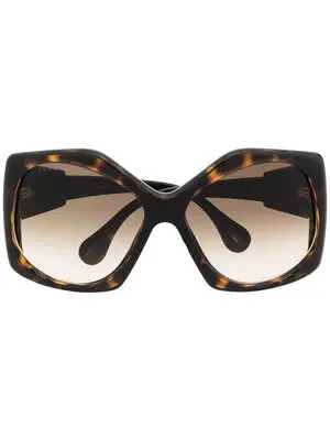 Gucci Angular-frame Oversized Sunglasses - Brown
