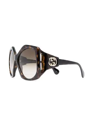 Gucci Angular-frame Oversized Sunglasses