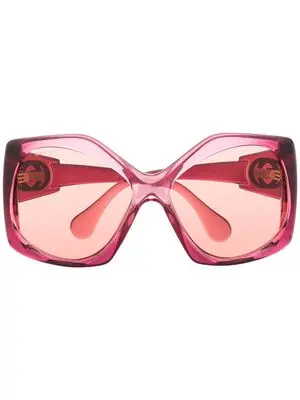 Gucci Oversized Angular Frame Sunglasses - Pink