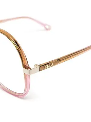 Chloé Oversized Two-tone Round Frame Glasses