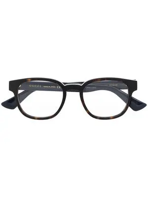 Gucci Tortoiseshell Round Frame Glasses - Brown