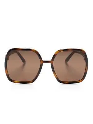 Gucci Horsebit-detail Sunglasses - Brown