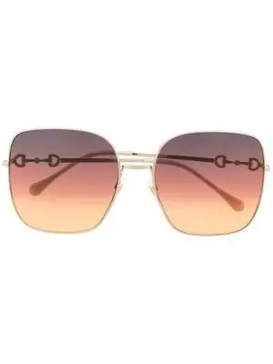 Gucci Oversized Square Frame Sunglasses - Gold