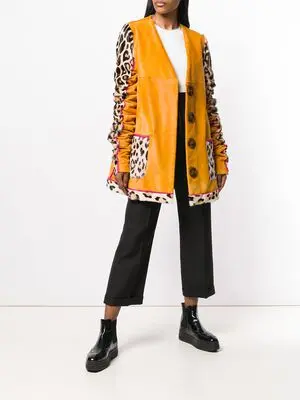 LISKA Animal Printed Sleeves Coat