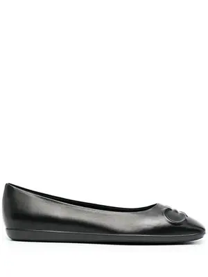 FERRAGAMO Gancini Embossed Ballerina Shoes