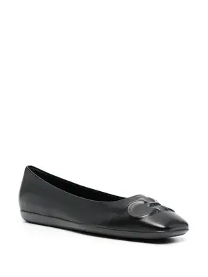 FERRAGAMO Gancini Embossed Ballerina Shoes