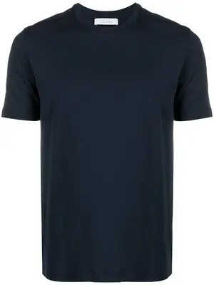 CRUCIANI Crew-neck Fitted T-shirt - Blue