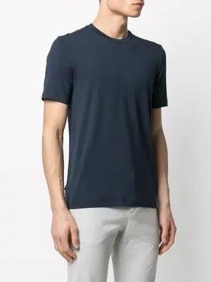 CRUCIANI Crew-neck Fitted T-shirt - Blue