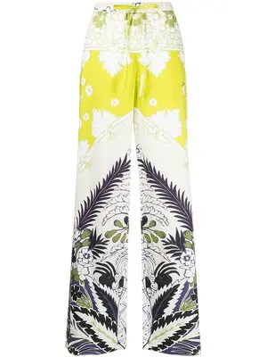 Valentino Garavani Floral-print Trousers - Yellow