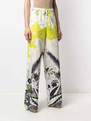 Valentino Garavani Floral-print Trousers - Yellow