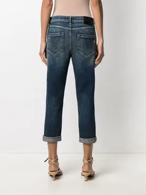 DONDUP Faded-effect Slim-fit Cropped Jeans - Blue