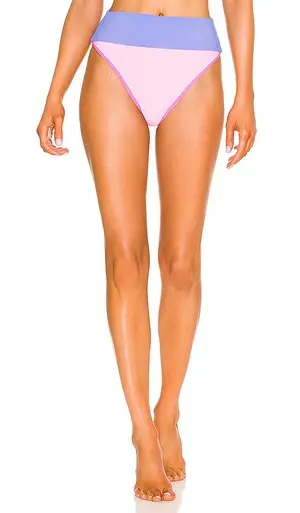 Beach Riot Emmy Bikini Bottom Pink & Periwinkle Colorblock