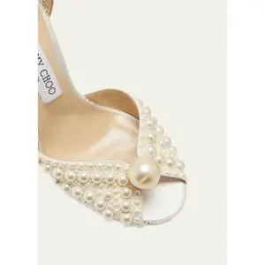 JIMMY CHOO Sacora Faux Pearl Sandals