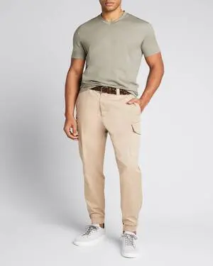 Brunello Cucinelli Basic-fit V-neck T-shirt Khaki
